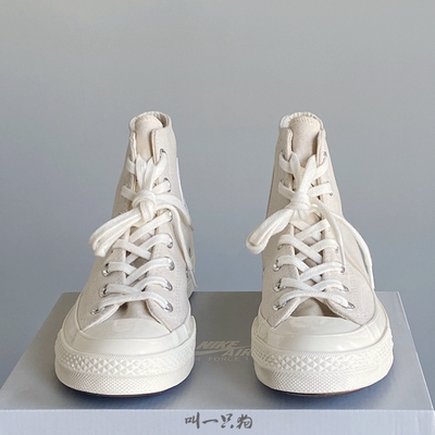 Converse匡威1970s三星标自然白秋冬季高帮纯色女款帆布鞋162210c