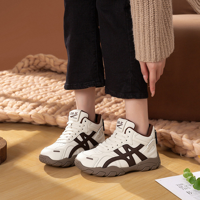 Walker Shop2025秋冬季新款复古百搭透气拼接一脚蹬厚底板鞋女鞋