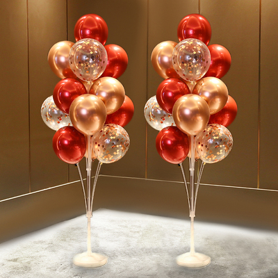 新年桌飘地飘立柱爱心气球