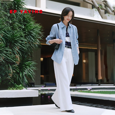 雅莹云感a字宽松阔腿裤