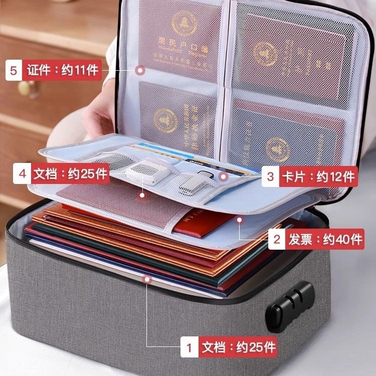 证件收纳包盒家用证件包家庭多功能箱证书文件卡包防尘防潮整理包