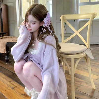 【慕奈】春意蛊然~森系紫色铃兰花朵流苏发夹超仙氛围感边夹发饰