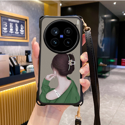 女孩适用VIVOX200pro手机壳vivoY300pro斜跨i挂绳x100s新款promini52s套X90新品18x60潮VIVOS9 7s19 17 16 15