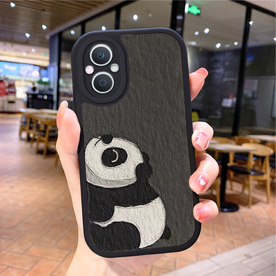 小羊皮熊猫适用oppofindx5手机壳a11新款opopa96poopa5防摔oppia93s男find×5pro女oppea92s潮oppox3a7a8a97