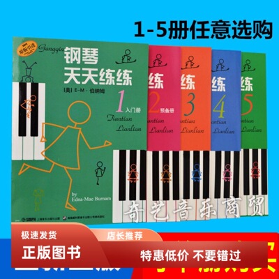 钢琴天天练练 12345 天天练钢琴1-5册全册儿童成人初学钢琴天天练