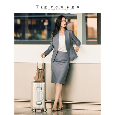 TieForHer York约克半裙 慕云灰极简职场通勤显瘦一步半裙包臀裙