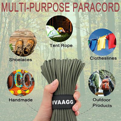跨境550 Paracord 100ft户外露营装备帐篷绳索4mm Parachute Cord