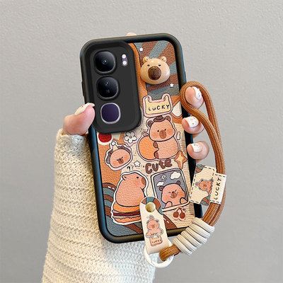 适用vivoV40Lite手机壳卡皮巴拉vovo V40SE男女皮纹煤球viov v40se情侣卡通可爱女v4olite时尚搞怪vibo搞怪