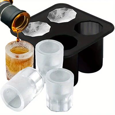 Silicone Ice Cube Mold Four Hole Press Ice Block Maker Creat