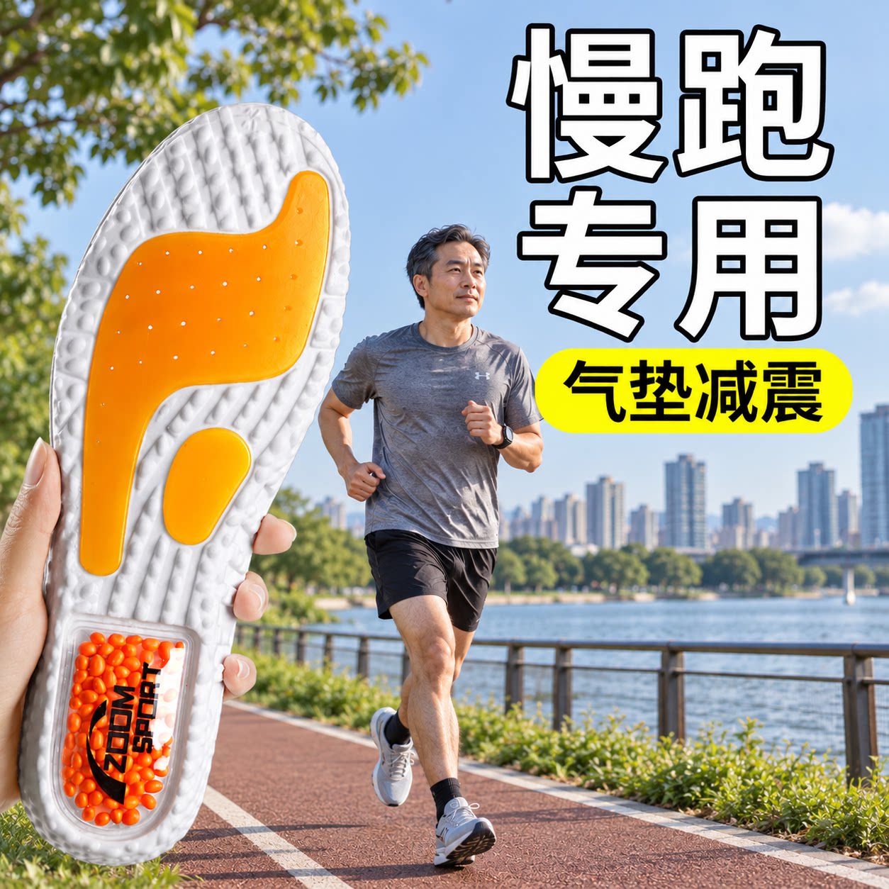 前掌加厚鞋垫男款女运动气垫减震超软久站防痛软底不累脚吸汗防滑