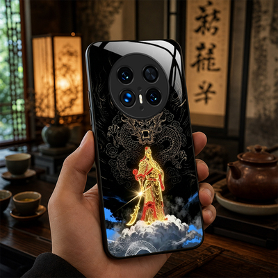 【华为Mate 70Pro专用】A11685关云长奢华冰透玻璃手机壳，券后价只要38元
