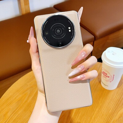 适用小米13ultra手机壳xiaomi12Sultra电镀银边uitra简约纯色素皮su高级感2203121C荔枝纹皮质2304FPN6DC外壳