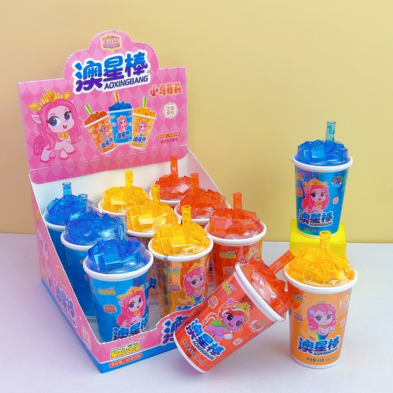 星际动漫小哪吒澳星棒混合水果味凝胶软糖儿童零食玩具糖果批发