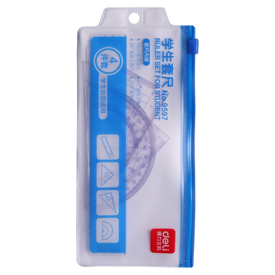 得力套尺直尺三角板小学生专用