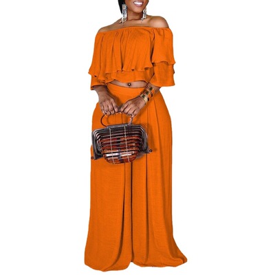 Plus size women's blouse pants suit fat female two-piece set