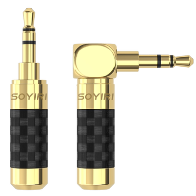 SOYIRI铜镀金3.5mm耳机焊接插头