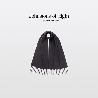 【3期免息】Johnstons of Elgin秋冬纯色羊毛流苏围巾礼物 礼盒