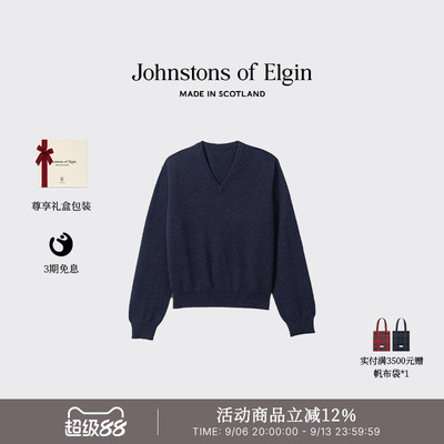 JOE秋冬经典纯色V领羊绒衫女士