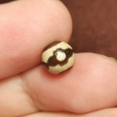 西藏文玩8mm迷你小圆珠唐城三眼天珠散珠老款式磨砂质感隔珠垫珠