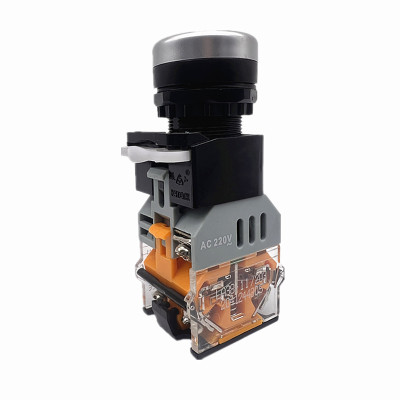 带灯自锁按钮开关LA38-11DS/203 209 平头控制按钮开关22mm 红色