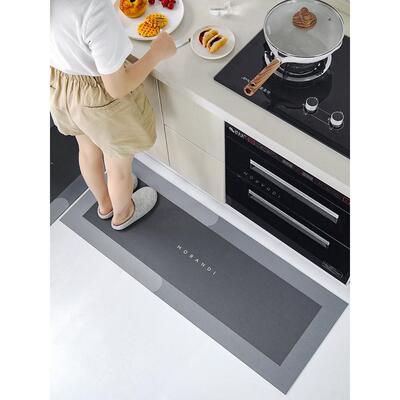 Thick pu floor mat kitchen non-slip washed leather door mat
