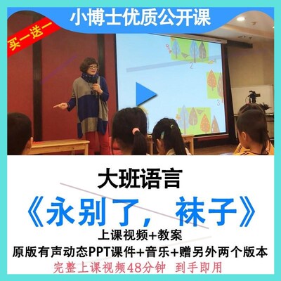 幼儿园优质课大班语言《永别了，袜子》视频教案ppt课件公开课师