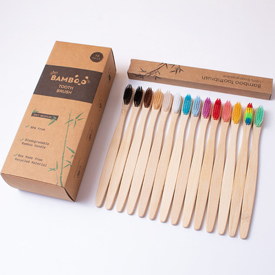 Natural Bamboo Charcoal Toothbrushes Soft Bristle Travel Woo