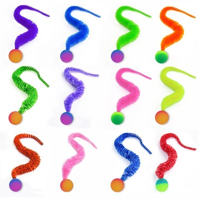 Cat Interactive Toys Tickle Cat Colorful Bouncing Elasti Toy