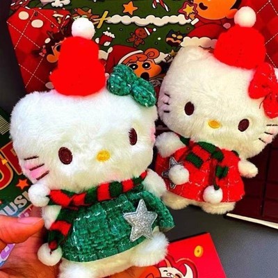 圣诞节限定HelloKitty毛绒包挂可爱KT猫挂饰玩偶礼物圣诞节装饰用