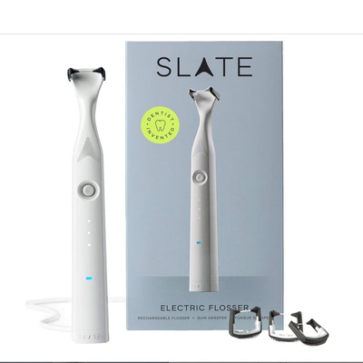 美国代购Slate Electric Flosser 三合一电动牙线 牙龈和舌部刮刀