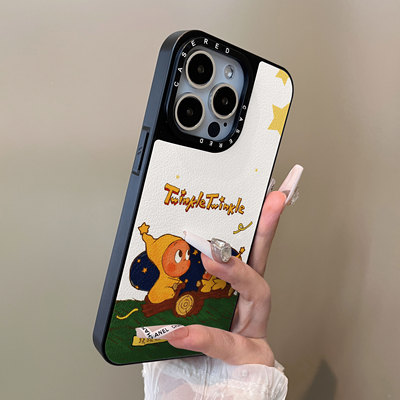 适用于苹果16promax手机壳跷跷板星星人16e刀锋小羊皮12/13套支架全包14新款11男女iphone15promax