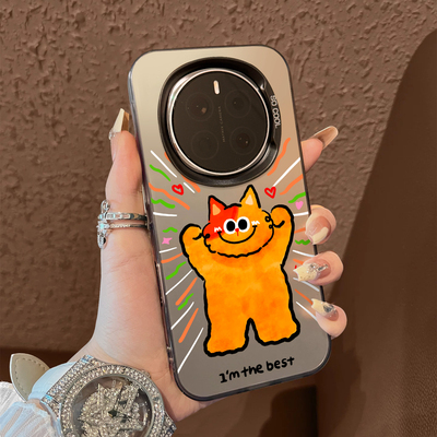 适用于荣耀magic8pro手机壳发光橙猫支架彩银新品6男女款全包magic4/5防摔高级感保护套简约honormagic7