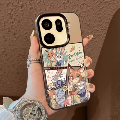 适用于OPPOFindx9pro手机壳抱手尼克朱迪支架彩银新品x7ultra至尊版男女款全包x6/x5防摔保护套简约findx8