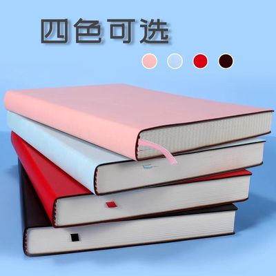 加厚A4皮面网格本简约A5记事本超厚网格本文艺手绘方格本像素画