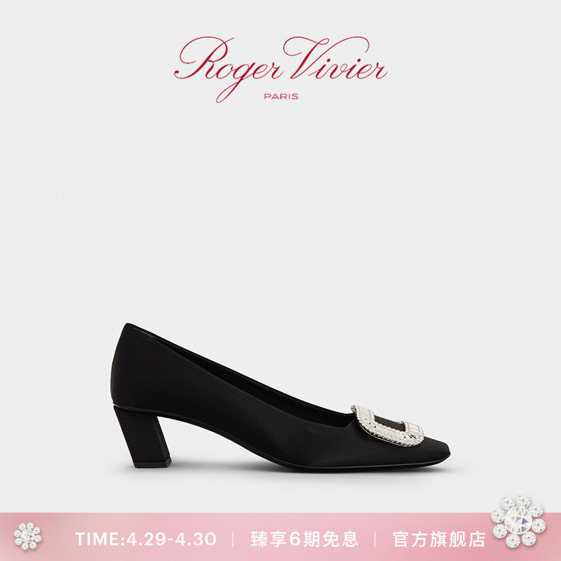 Roger Vivier/RV女鞋Belle Vivier Pilgrim钻扣婚鞋高跟鞋单鞋_虎窝淘