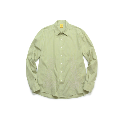 ESOTERIC喜行乐银线刺绣格纹长袖衬衫SILVER THREAD PLAID SHIRT