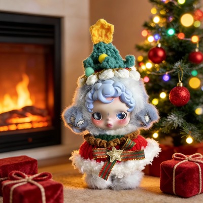 skullpanda圣诞娃衣帽子斗篷娃衣