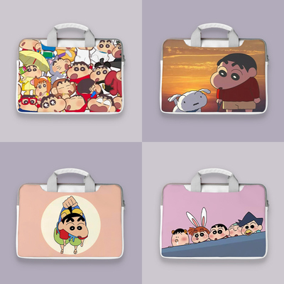 手提笔记本电脑包适用联想拯救者y700015.6寸惠普星14小新pro13华为荣耀matebook苹果mac公文包蜡笔小新卡通