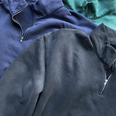 17205「half zip sweater」复古半拉链水洗套头卫衣