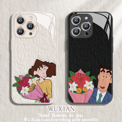 美伢广志情侣蜡笔小新一对手机壳