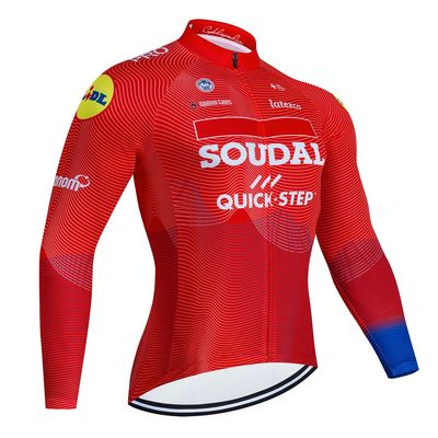 QUICK STEP-camisetas de ciclismo para hombre, ropa de manga