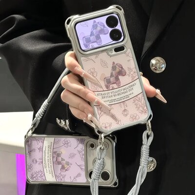 复古粉小马适用OPPOA97手机壳oppo新年A93/58x闺蜜A5/3x/2/1Pro电镀四角挂绳A55S/53s高级真我GT7PRO保护套