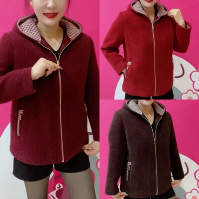 加绒保暖短款外套金貂绒休闲连帽