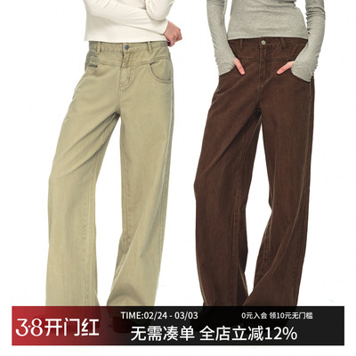 美式复古工装裤宽松显瘦牛仔裤