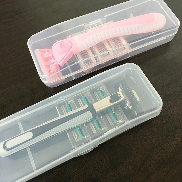 手动剃须刀收纳盒吉列尼通用刀架盒子便携旅行盒老式刮胡刀收纳包