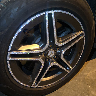 镶钻奔驰车标轮毂装饰车贴钻石