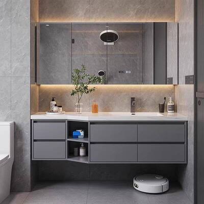 岩板台面轻奢风浴室柜组合