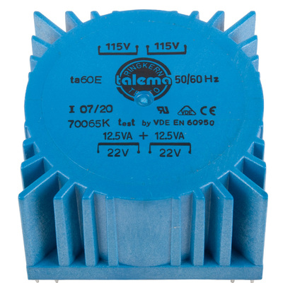 全新25VA TALEMA 方形PCB焊板密封环牛变压器 7V/9V/12V/15V/18V