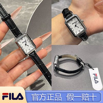 FILA斐乐手表女款小众轻奢复古女表百搭小方表送女友生日礼物6784