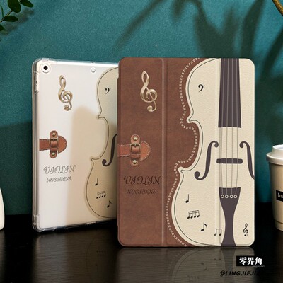 复古提琴适用于ipadmini7保护壳ipad10/9平板壳11代2025苹果air8/6/5九代带笔槽13寸硅胶pro11全包mini7迷你6